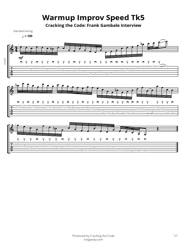 Warmup Improv Speed Tk5: Cracking The Code: Frank Gambale Interview | PDF