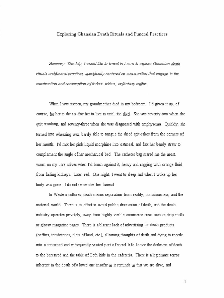 Exploring Ghanaian Death Rituals and Funeral Practices | PDF | Funeral ...