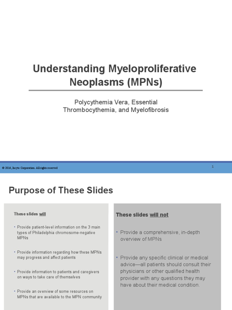 Understanding Myeloproliferative Neoplasms (MPNS) : Polycythemia Vera ...