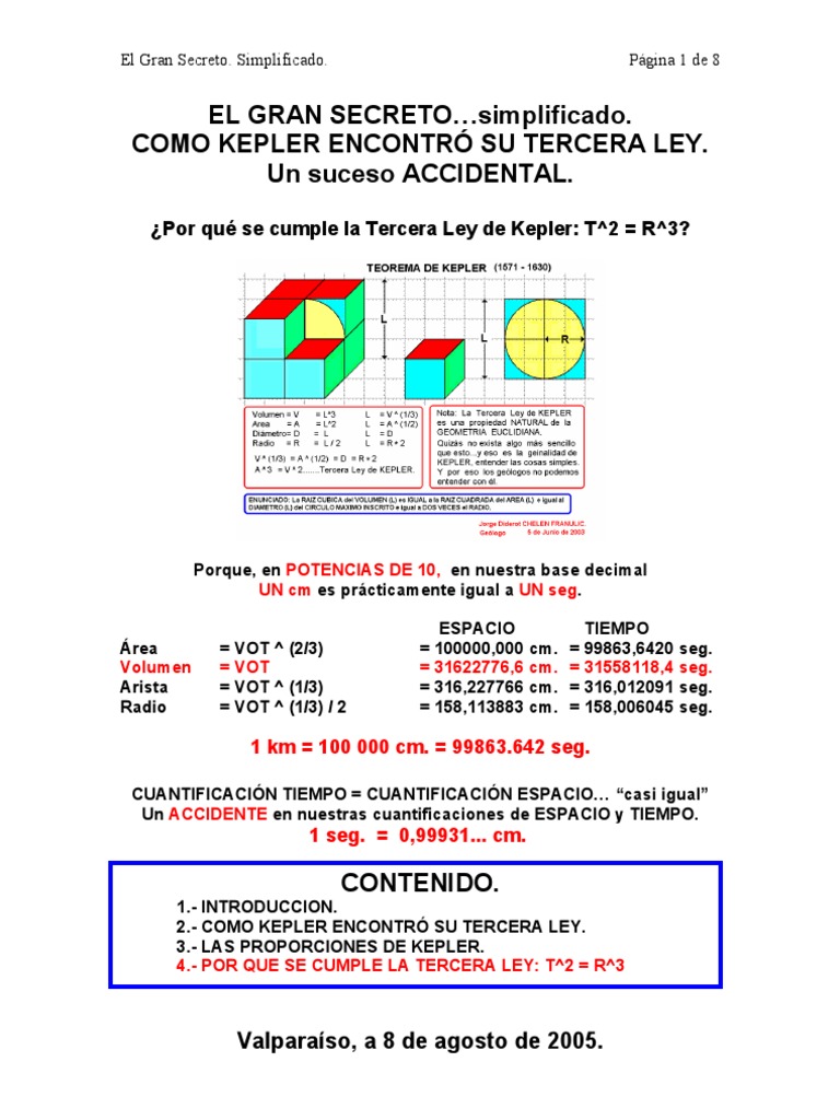 KEPLER (T 2 R 3) : El Gran Secreto. Simplificado. | PDF | Unidad ...