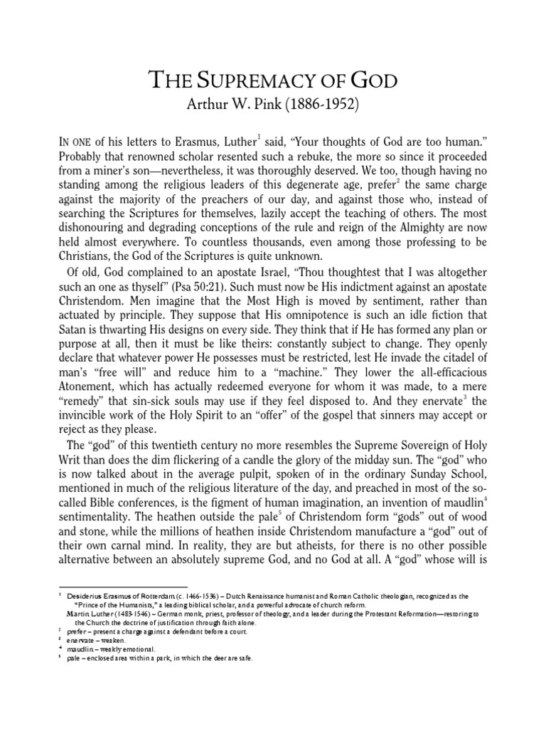 Supremacy of God, The | PDF | God | Religious Belief And Doctrine