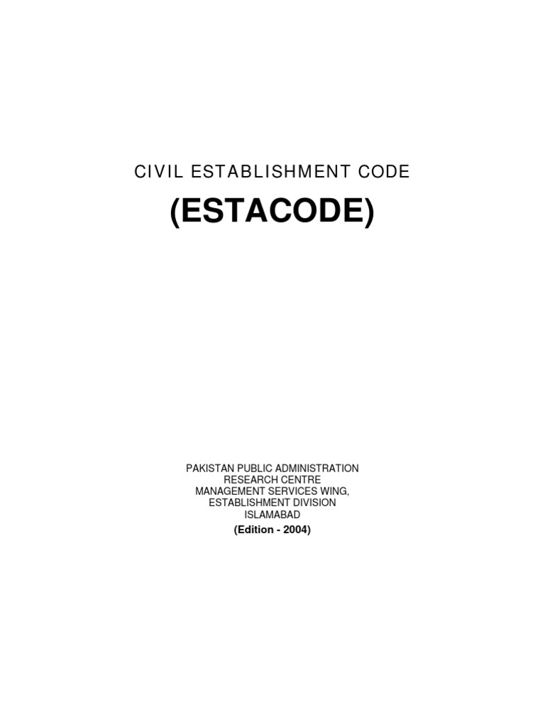 Civil Establishment Code Overview | PDF | Parliament Of Pakistan ...