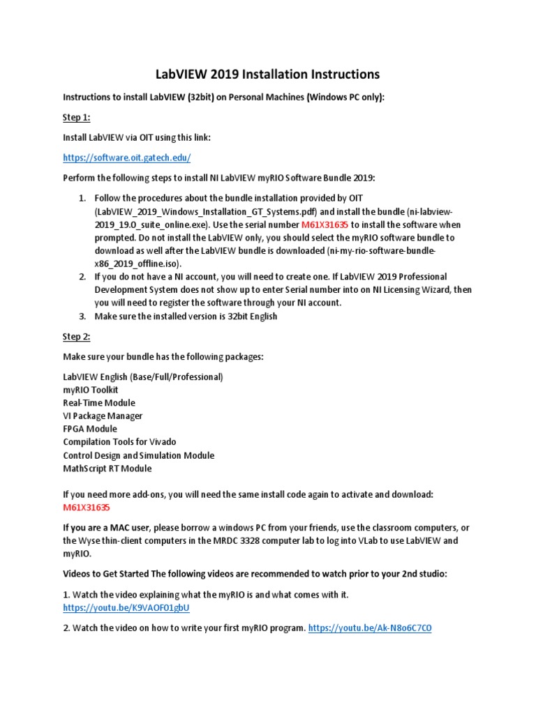 Labview 2019 Installation Instructions | PDF | Business | Computers
