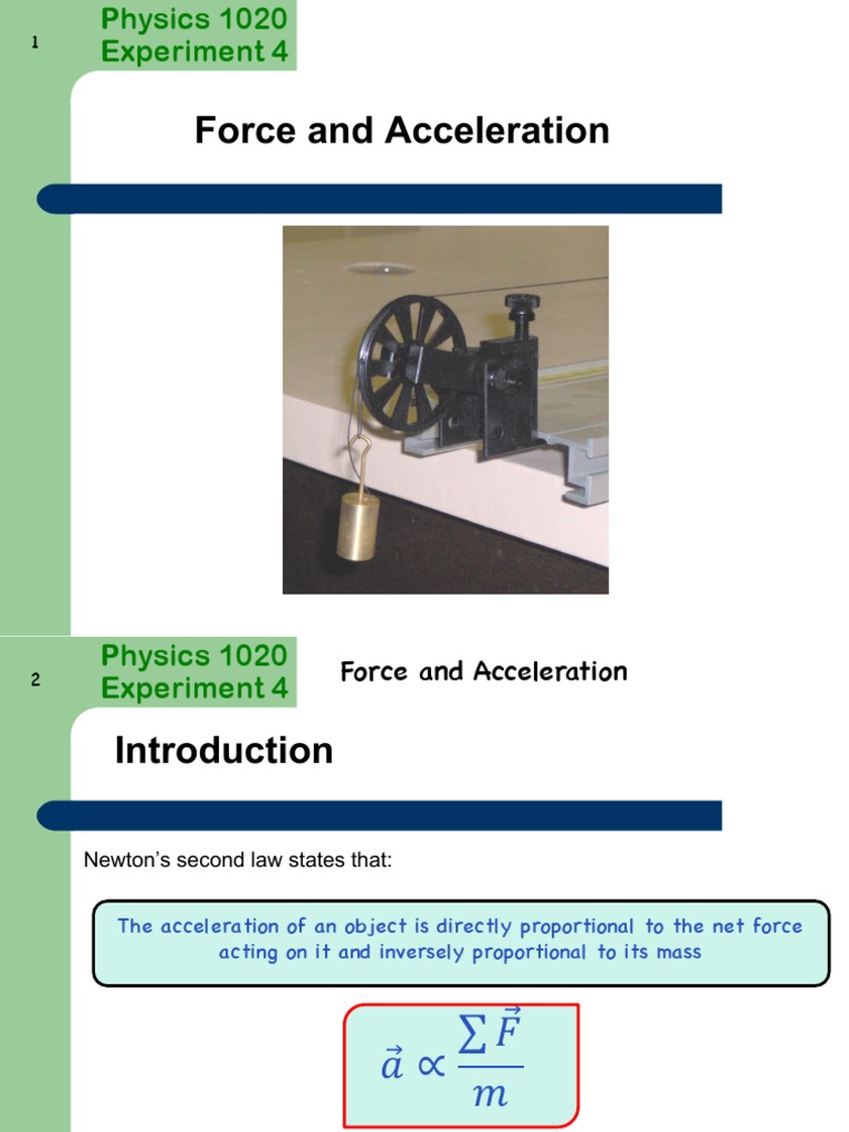 Force and Acceleration | PDF | Acceleration | Force