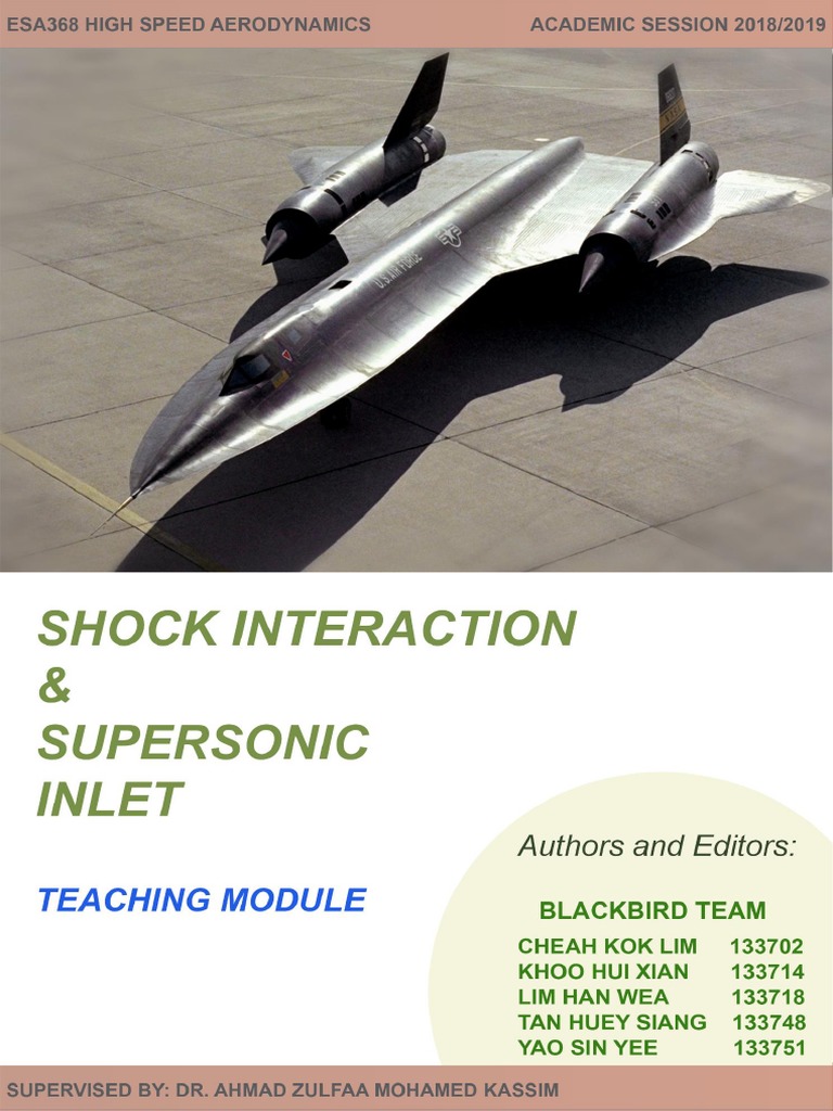 Shock Interaction & Supersonic Inlet: Group Blackcird | PDF | Shock ...