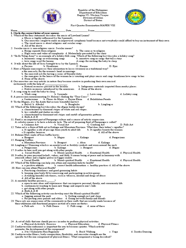 Mapeh 7 | PDF | Physical Fitness | Wellness