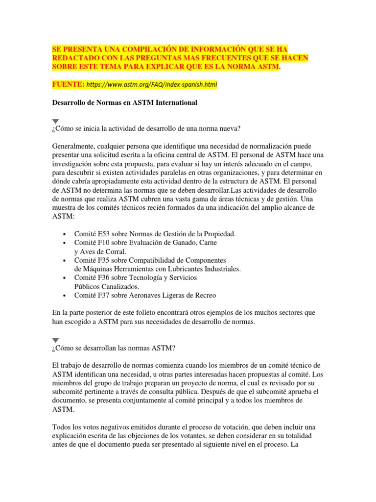Normas ASTM International | PDF | Toma de decisiones por consenso ...