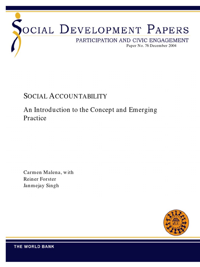 SOCIAL ACCOUNTABILITY: An Introduction To The Concept and Emerging ...