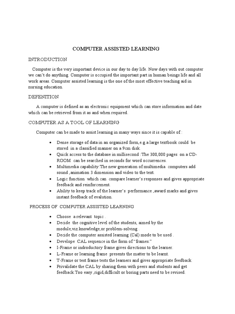Computer Assisted Learning | PDF | Educational Technology | Expert