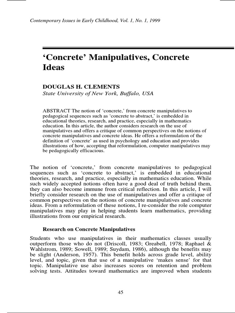 Concrete Manipulatives | PDF | Idea | Shape