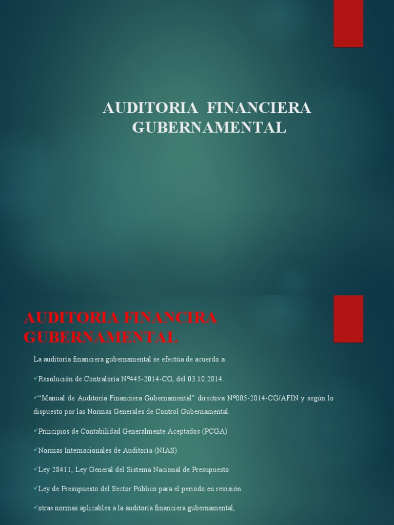 Auditoria Financiera Gubernamental | PDF | Auditoría financiera | Auditoría