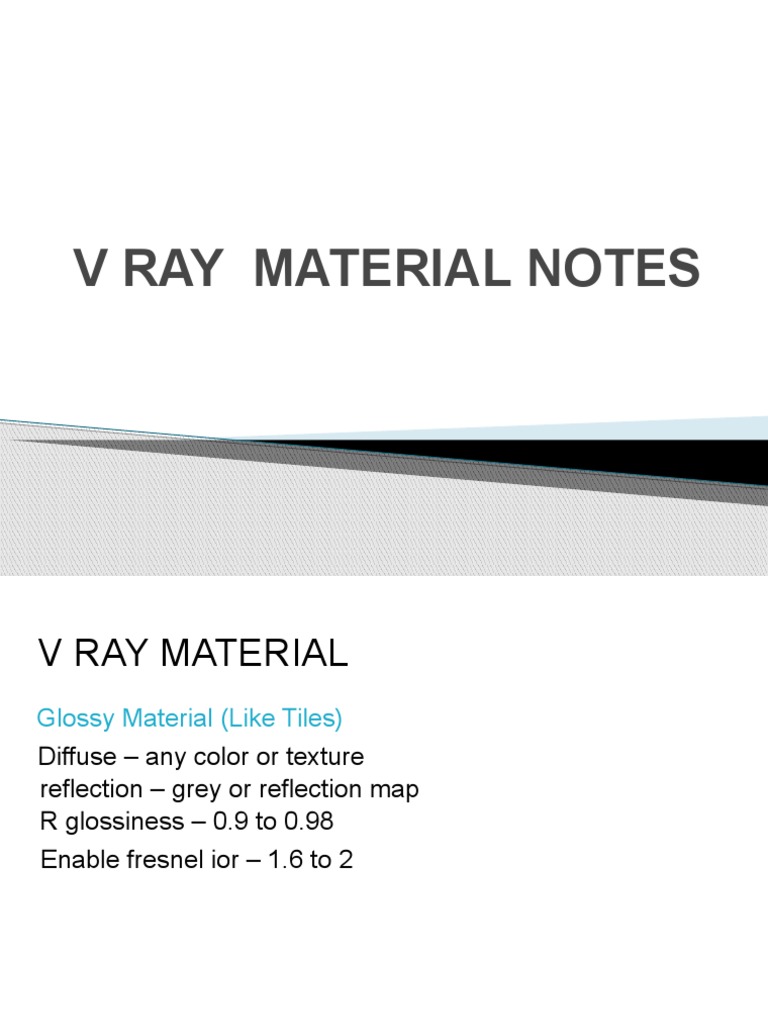 V Ray Material Notes | PDF | Art