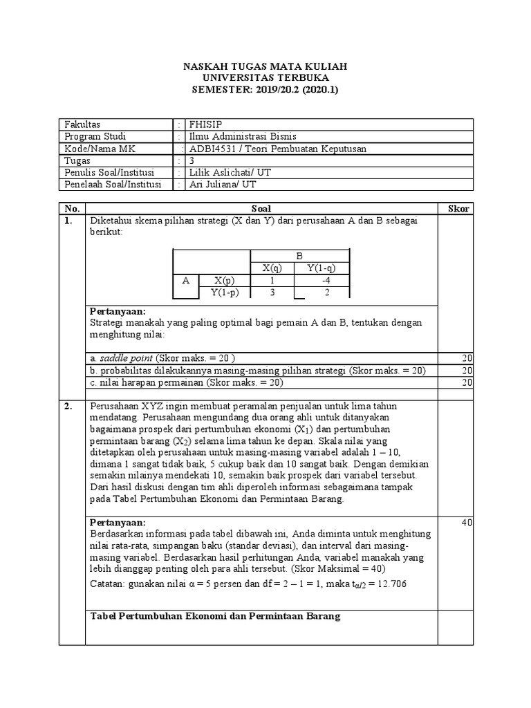 Teori Pembuatan Keputusan Pdf