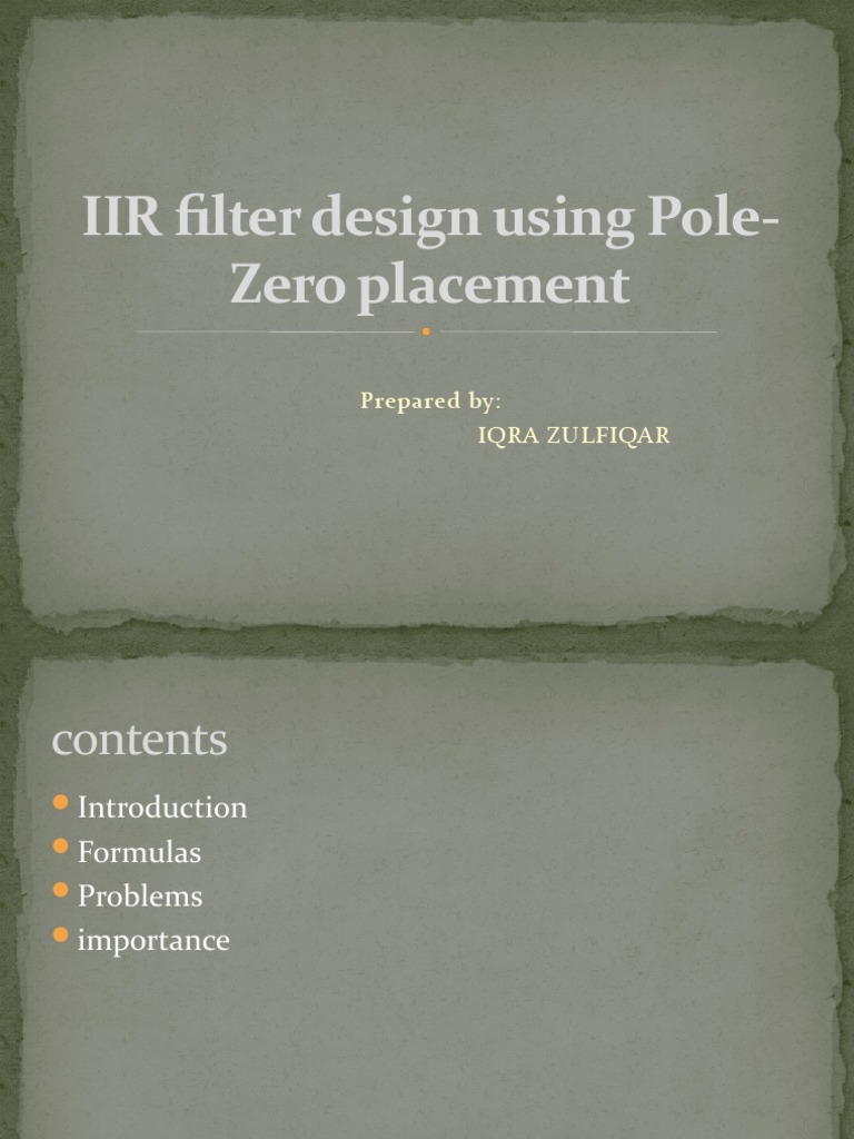IIR Filter Design Basics | PDF