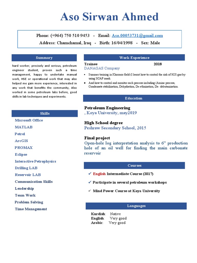 Aso Sirwan Ahmed | PDF | Energy And Resource