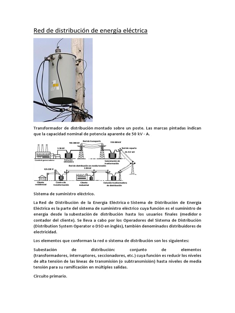 Red de distribución de energía eléctrica | PDF | Distribución de ...