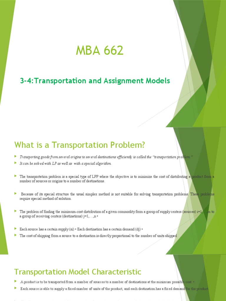 3 4 Transportation And Assignment Models Pdf Linear Programming Mathematical Optimization