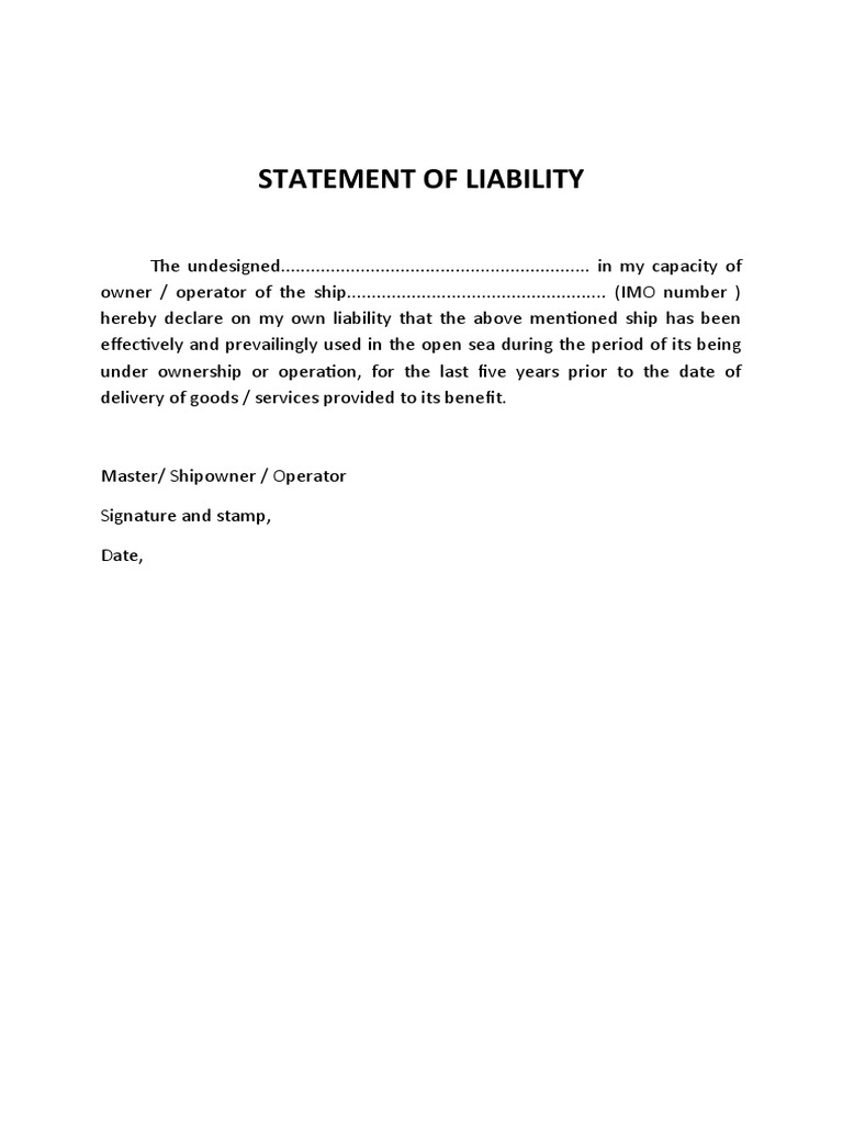 STATEMENT OF LIABILITY - Invoice Without VAT | PDF | Technology ...