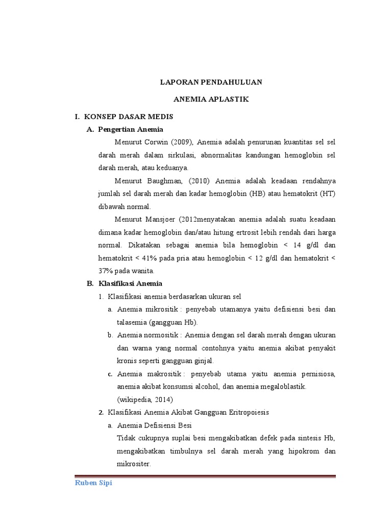 LP Anemia Aplastik | PDF