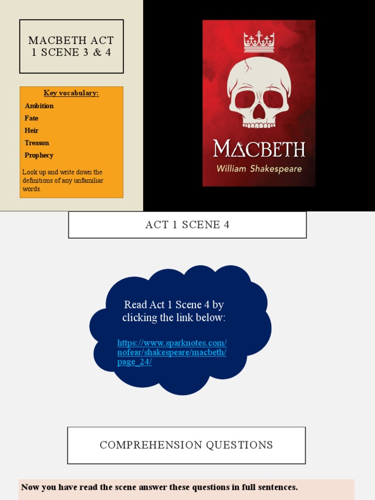 Macbeth Act 1 Scene 3 & 4: Key Vocabulary | PDF | Macbeth ...