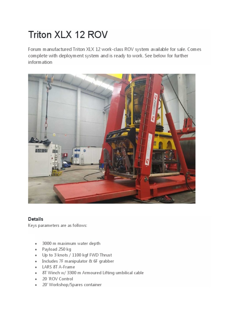 Triton XLX 12 ROV System for Sale | PDF