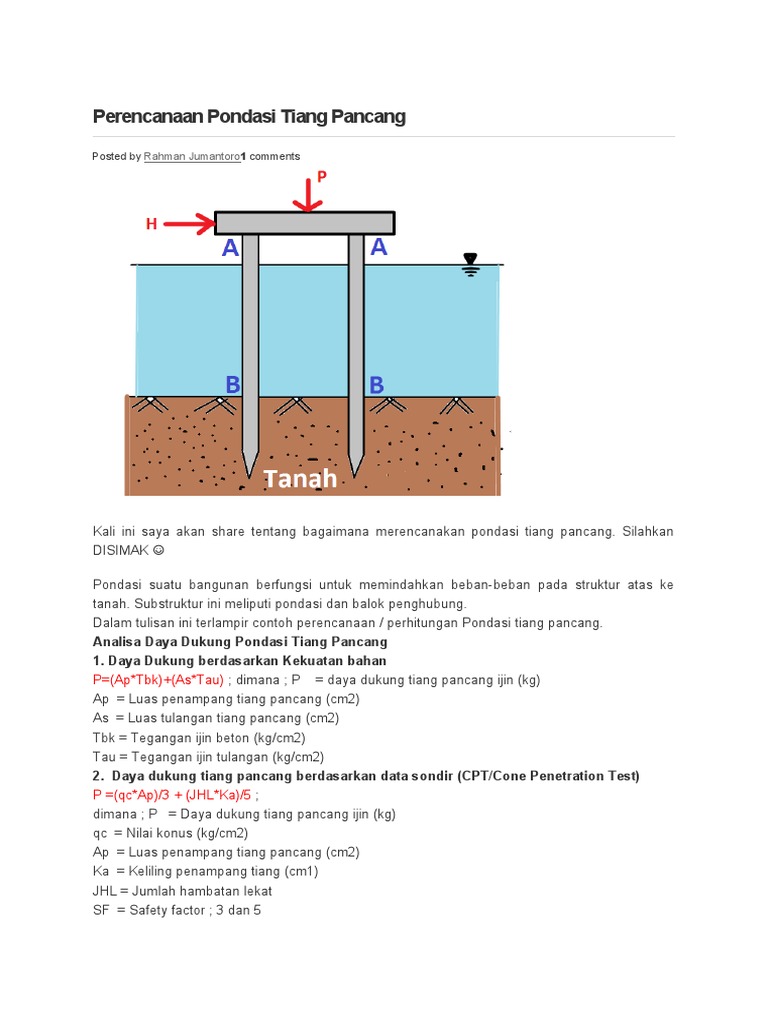 Perencanaan Pondasi Tiang Pancang | PDF | Metode & Bahan Ajar | Sains ...