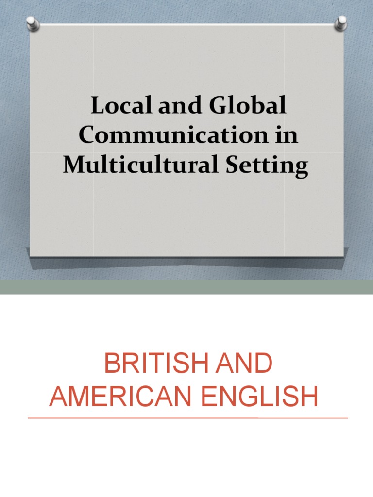 Local and Global Communication in Multicultural Setting | PDF