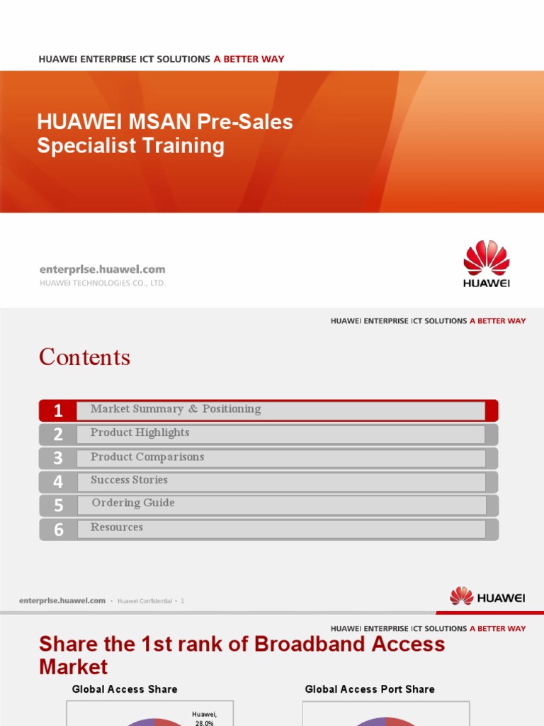 HUAWEI MSAN Pre-Sales Specialist Training | PDF | Ip Multimedia ...