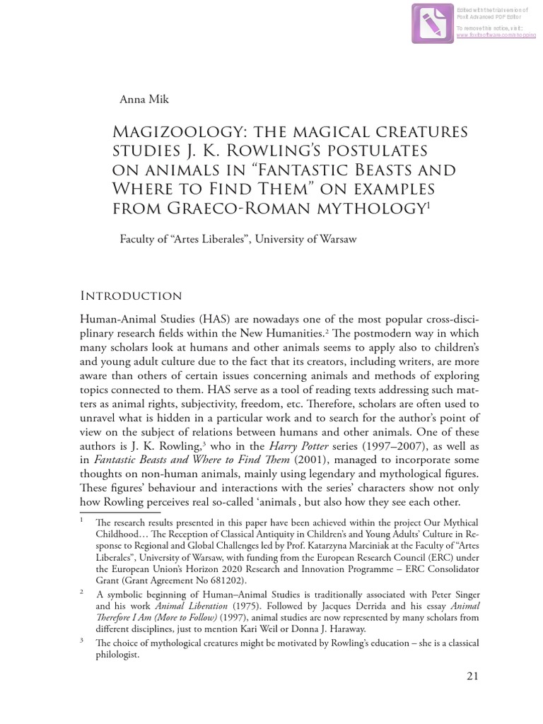 Magizoology The Magical Creatures Studie | PDF | Harry Potter ...