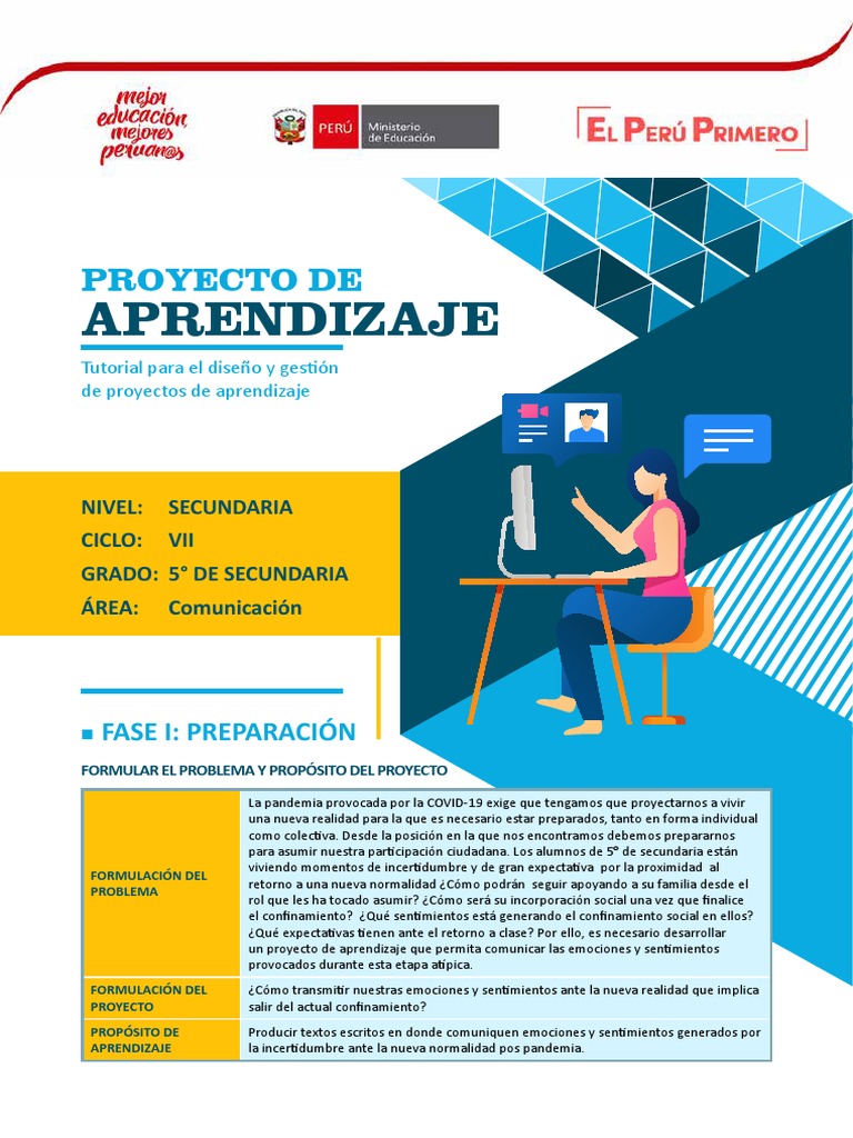 PROYECTO DE APRENDIZAJE - COMUNICACI+ôN - SECUNDARIA | PDF | Las emociones | Aprendizaje