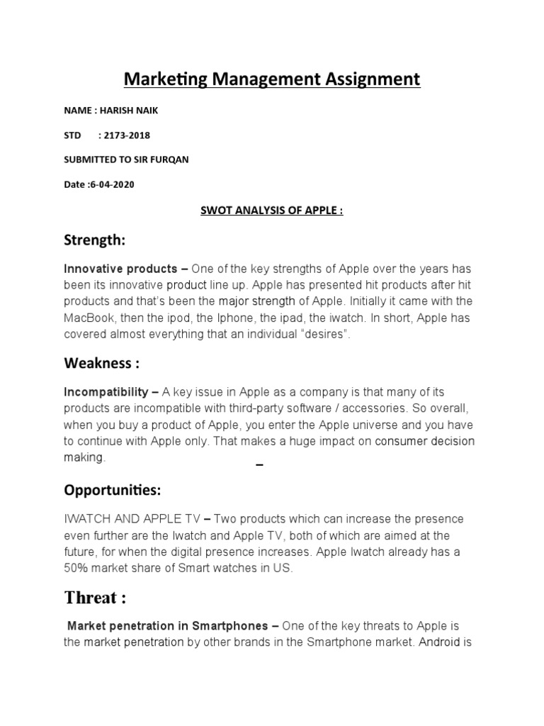 Apple SWOT Analysis Overview | PDF