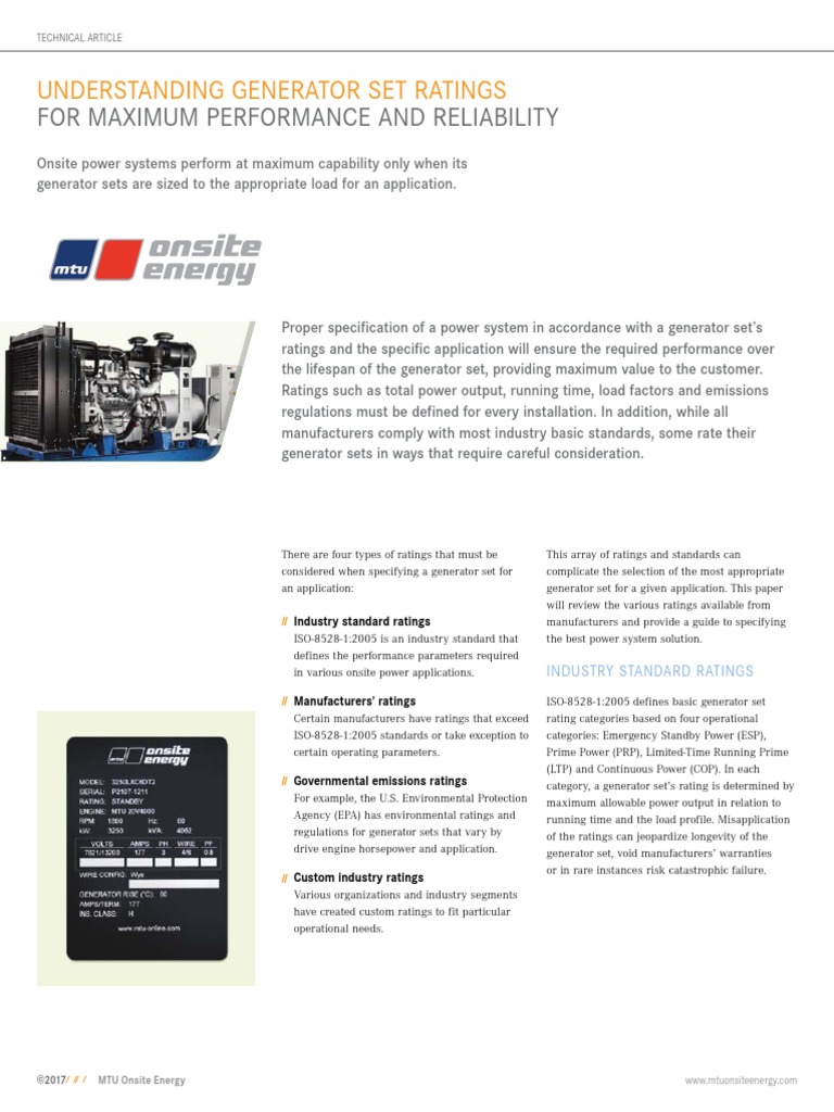 For Maximum Performance and Reliability: Understanding Generator Set ...