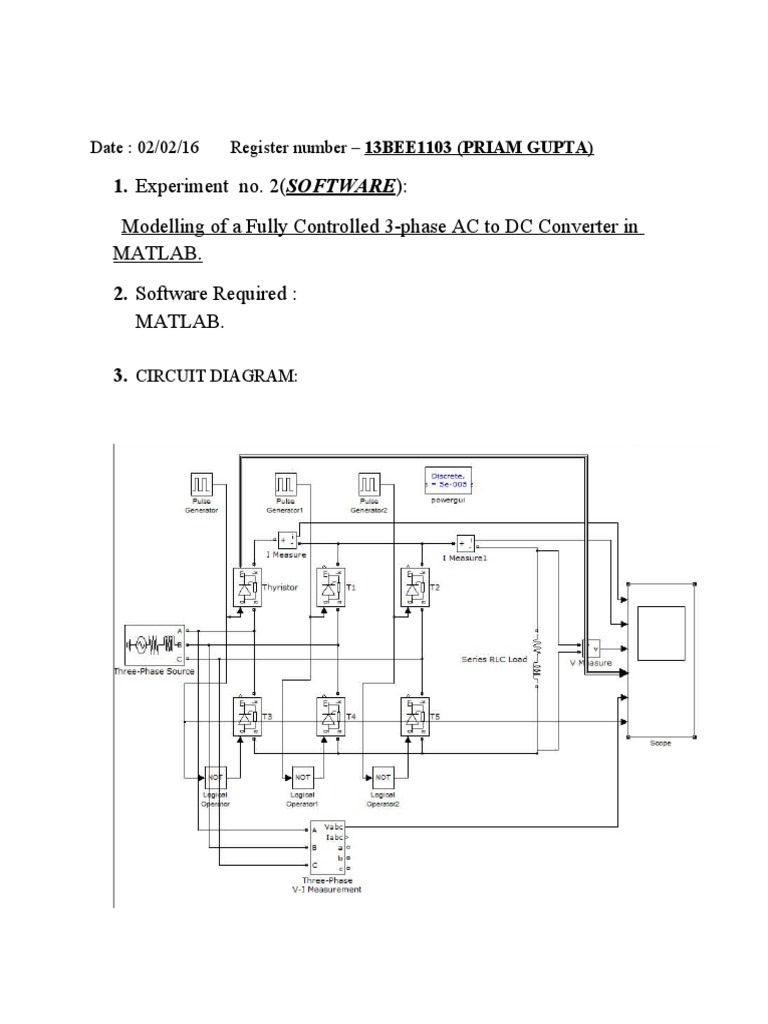 Experiment No. 2 (SOFTWARE) :: Modelling of A Fully Controlled 3-Phase ...