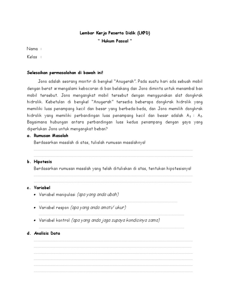 LKPD Hukum Pascal | PDF