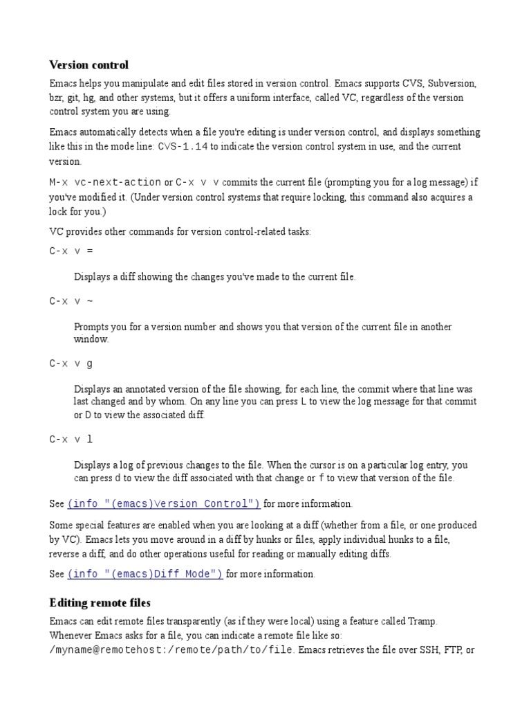 Emacs Version Control Pdf Python Programming Language Software