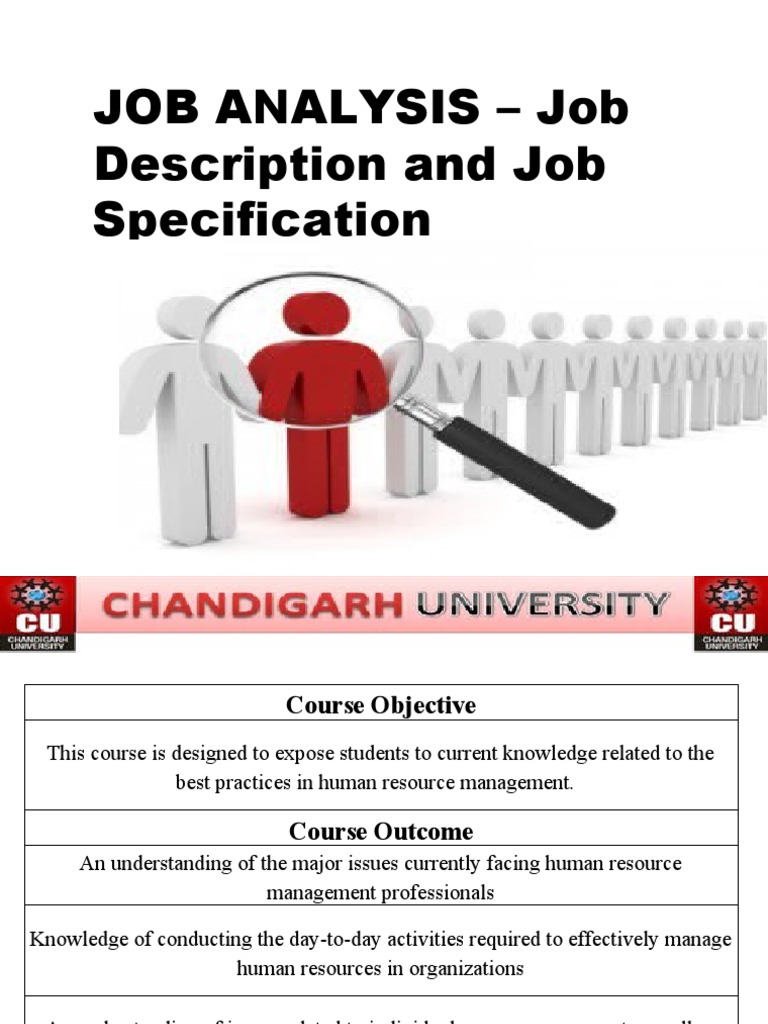 Job Analysis - Job Description and Job Specification | PDF | Psychology ...