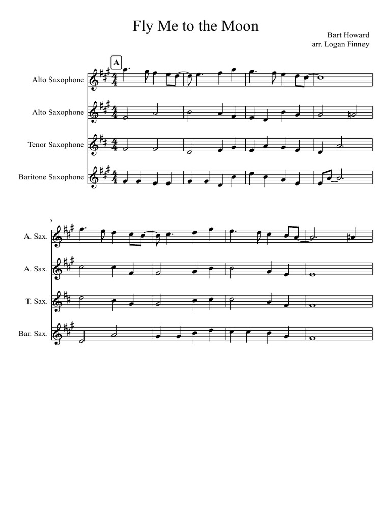 Fly Me To The Moon: Bart Howard Arr. Logan Finney | PDF | American ...