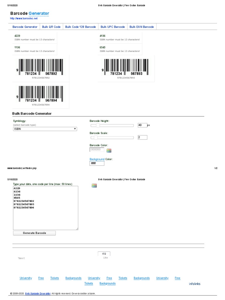 Bulk Barcode Generator | PDF | Barcode | International Standard Book Number