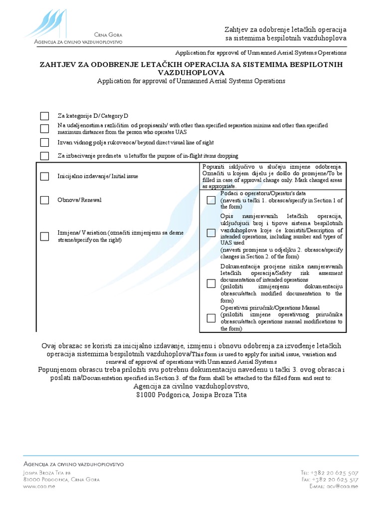 Zahtjev Za Odobrenje Operacija | PDF