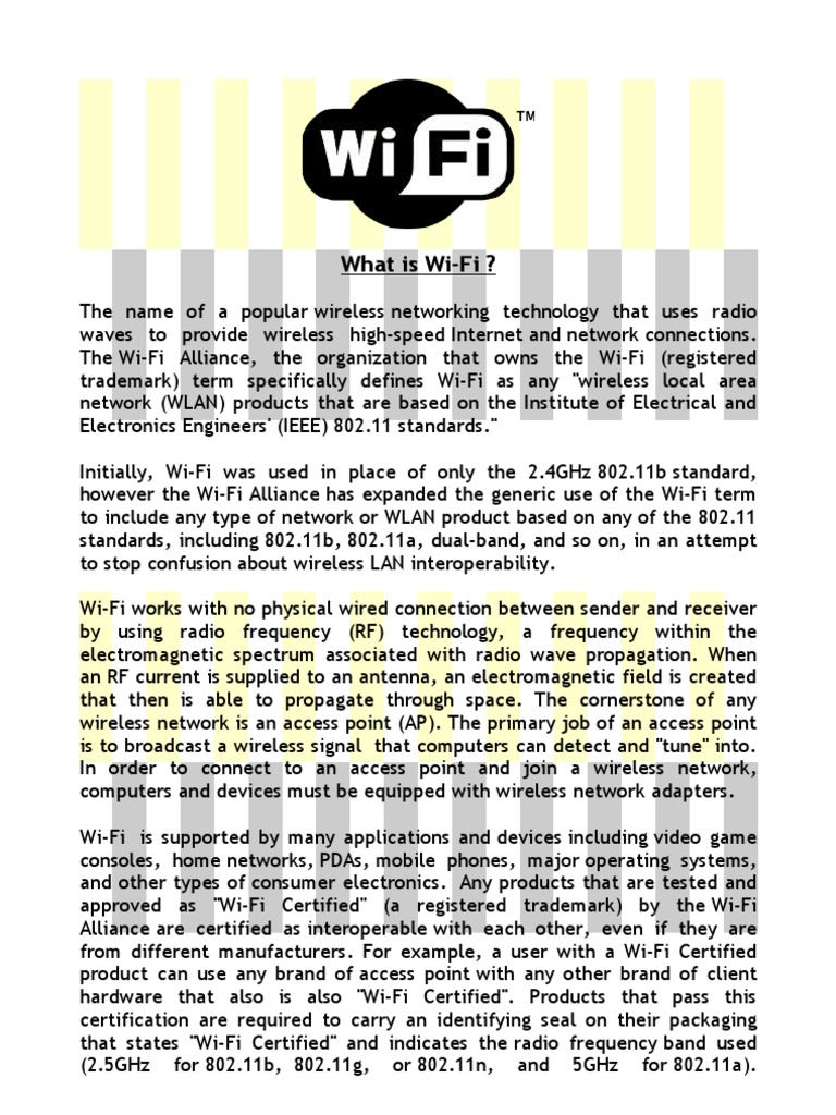 What Is Wifi | PDF | Wi Fi | Wireless Lan