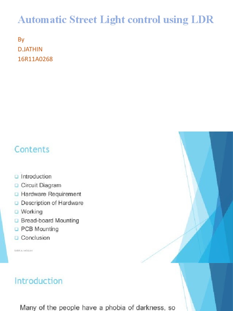 Automatic Street Light Control Using LDR | PDF
