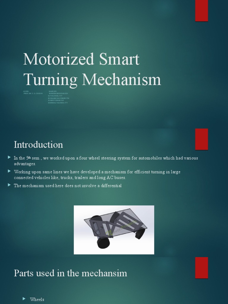 Motorized Smart Turning Mechanism | PDF | Steering | Vehicles
