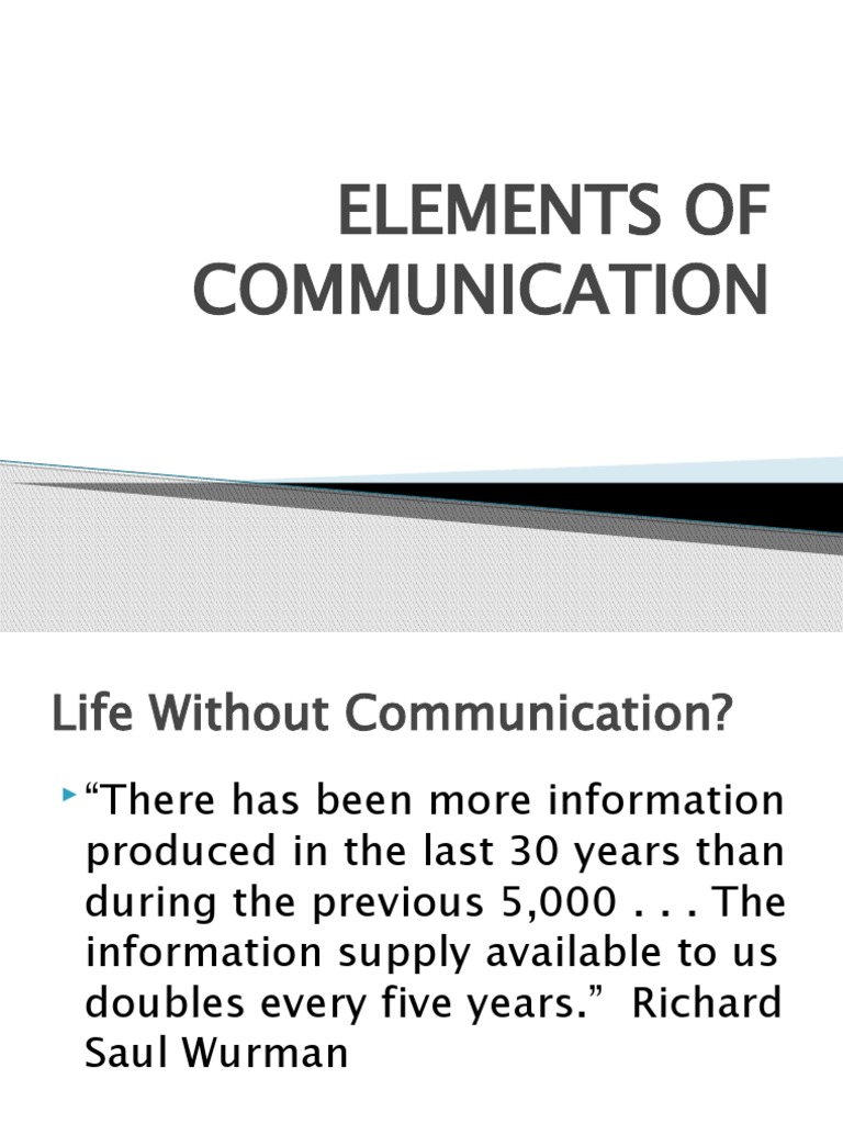 Four Key Elements of Communication | PDF | Audience | Communication