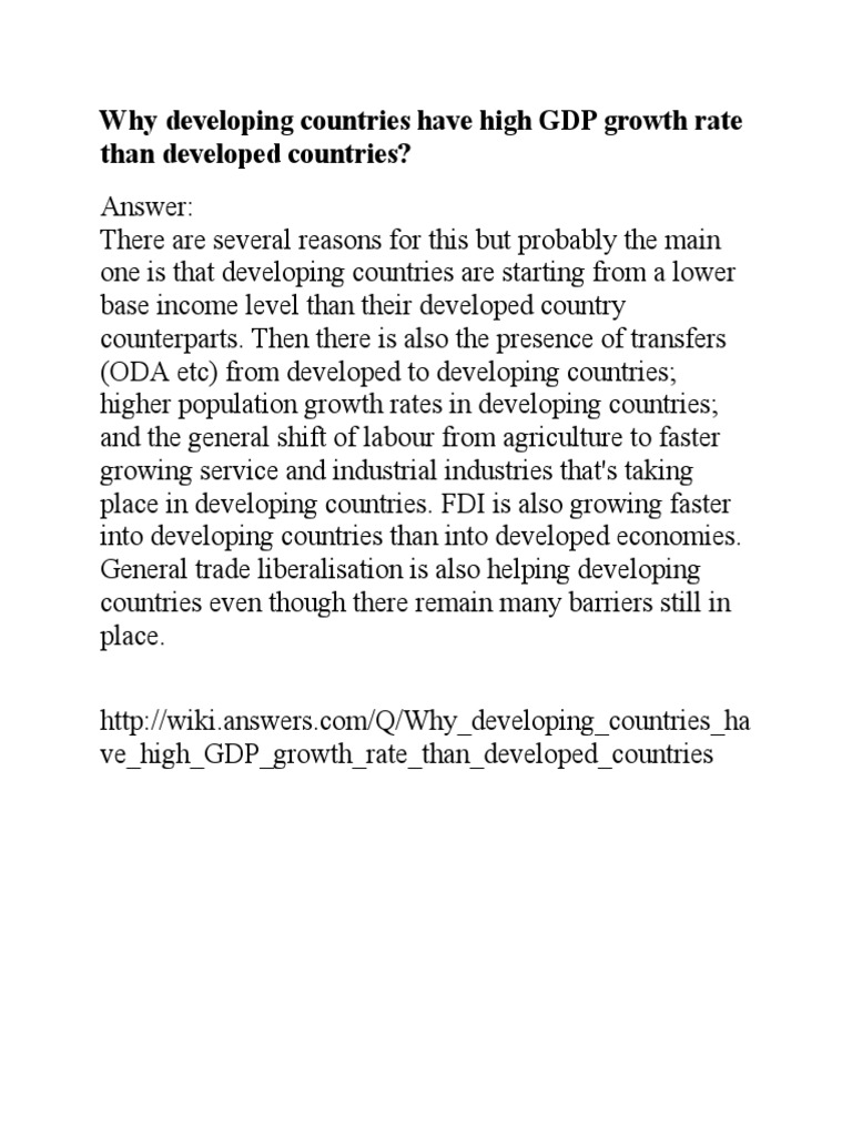 Why Developing Nations Grow Faster | PDF | Finance & Money Management