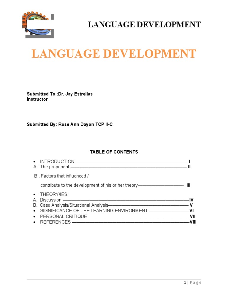 Language Development | PDF | Second Language Acquisition | Language ...