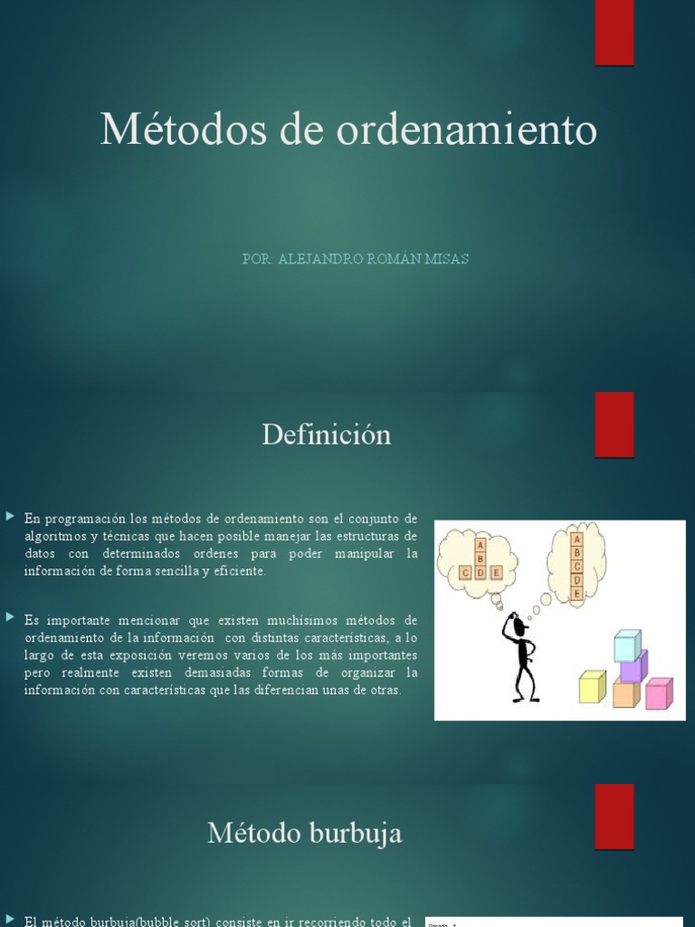 Métodos De Ordenamiento Pdf Estructura De Datos De Matriz Algoritmos
