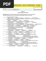 g7 Summative Test in Physical Education 1st Quarter | PDF | Track And ...