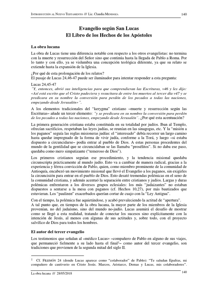 Lucas | PDF | Evangelio De Lucas | Pablo el apóstol