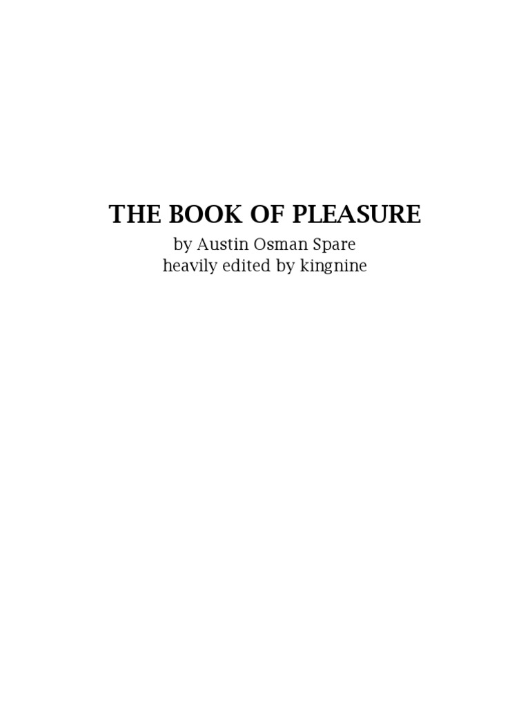 Book of Pleasure, Heavily Edited | PDF | Free Will | Truth
