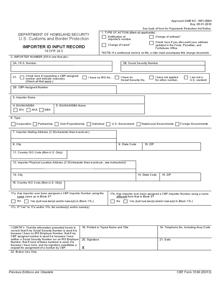 5106 Form (Impno) PDF | PDF | United States Postal Service | Social ...